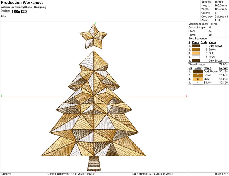 Geometric Christmas Tree Embroidery Design, Christmas Tree Machine ...