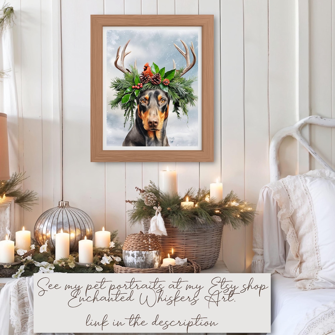 Blank Wall Holiday Cottage Den Mockup-farmhouse Cottagecore Christmas ...