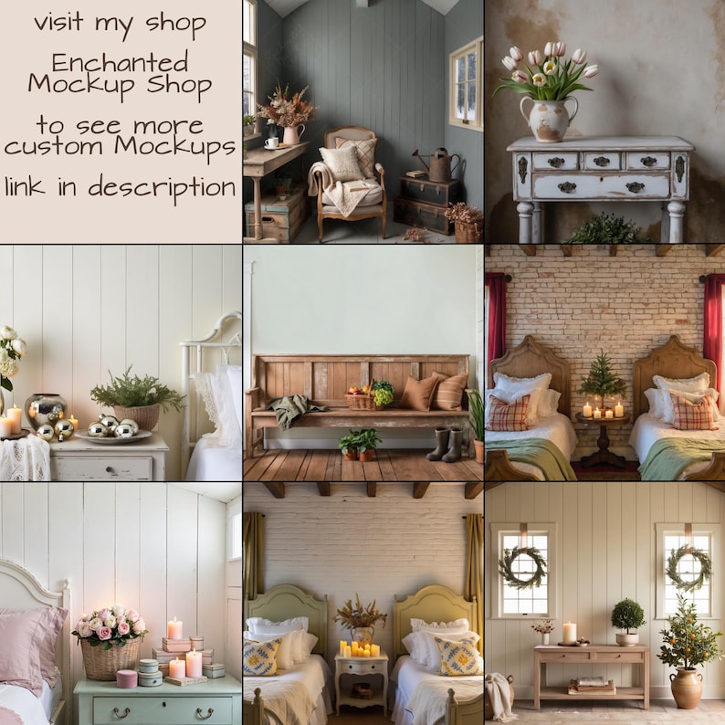 Blank Fall Wall Foyer Mockup - Seasonal Entry Farmhouse Cottage Decor ...