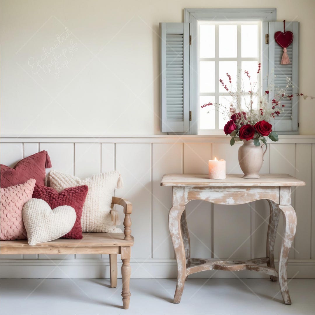 Valentine Den Blank Wall Cottage Mockup-farmhouse Cottagecore-jpg File ...