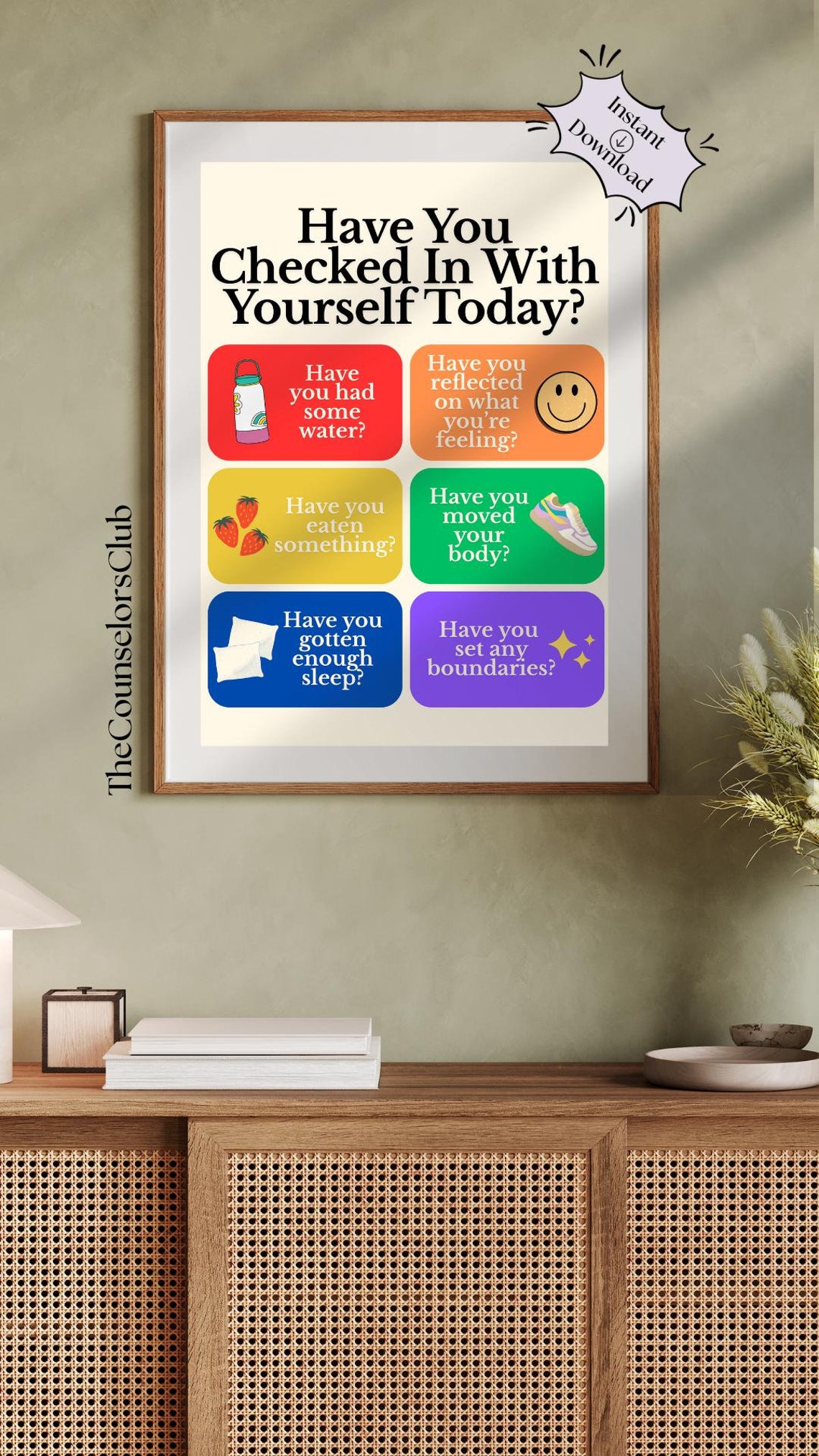 Mental Health Check in Print, Trendy Mental Health Poster, School ...