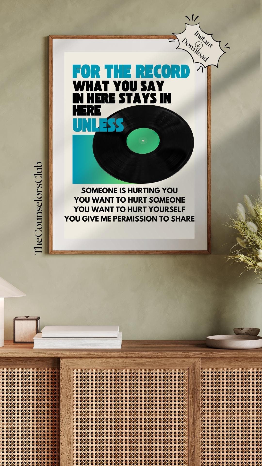 What You Say Here Stays Here Confidentiality Print, Therapy Office ...