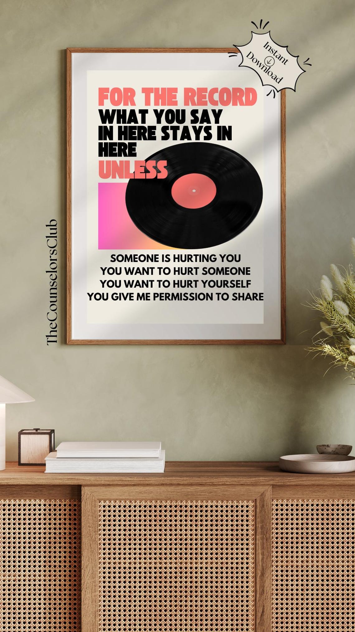 What You Say Here Stays Here Confidentiality Print, Therapy Office ...