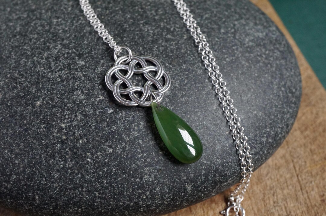 Celtic Jade Sterling Silver Celtic Circle and Canadian Nephrite Green ...