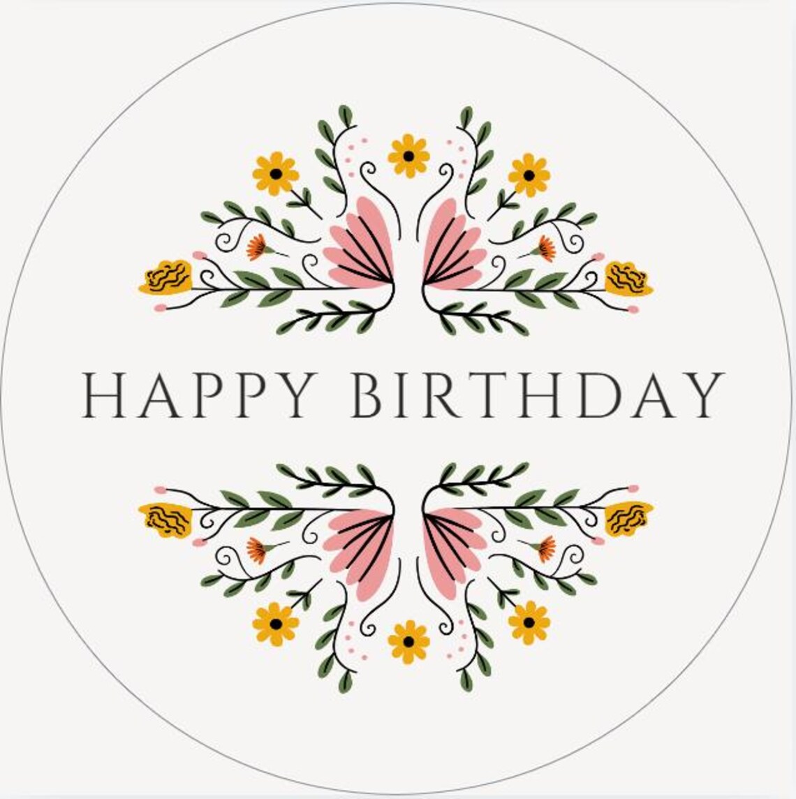 Happy Birthday Sticker Template - Etsy