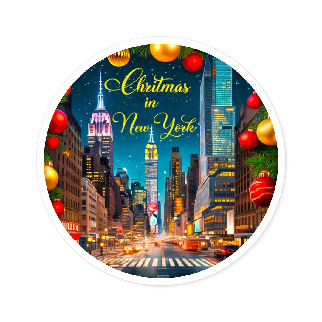 Christmas Vintage Round Stickers, Indoor/outdoor Decorations Holiday ...