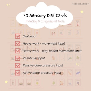 Sensory Routine Cards (sensory Diet Cards) and Environmental ...