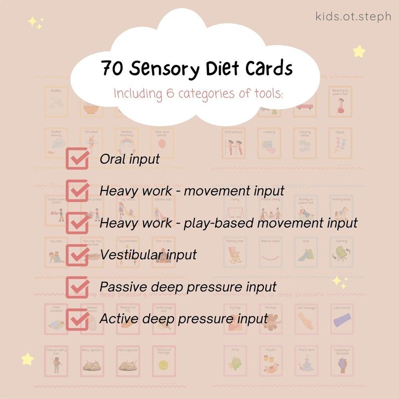 Sensory Routine Cards (sensory Diet Cards) and Environmental ...