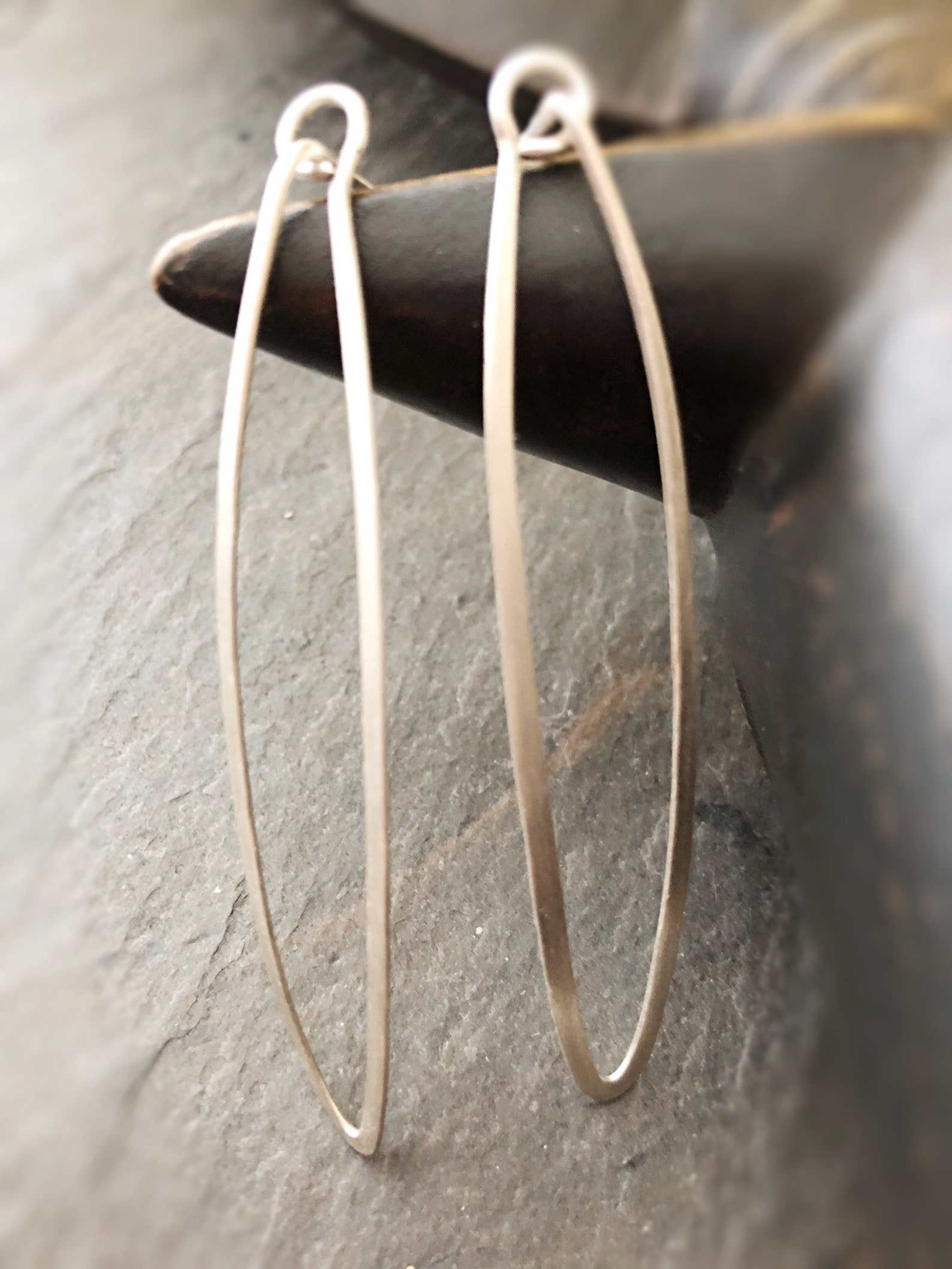 Geometric Sterling Silver Hoop Earrings, Geometric Big Oval Earrings ...