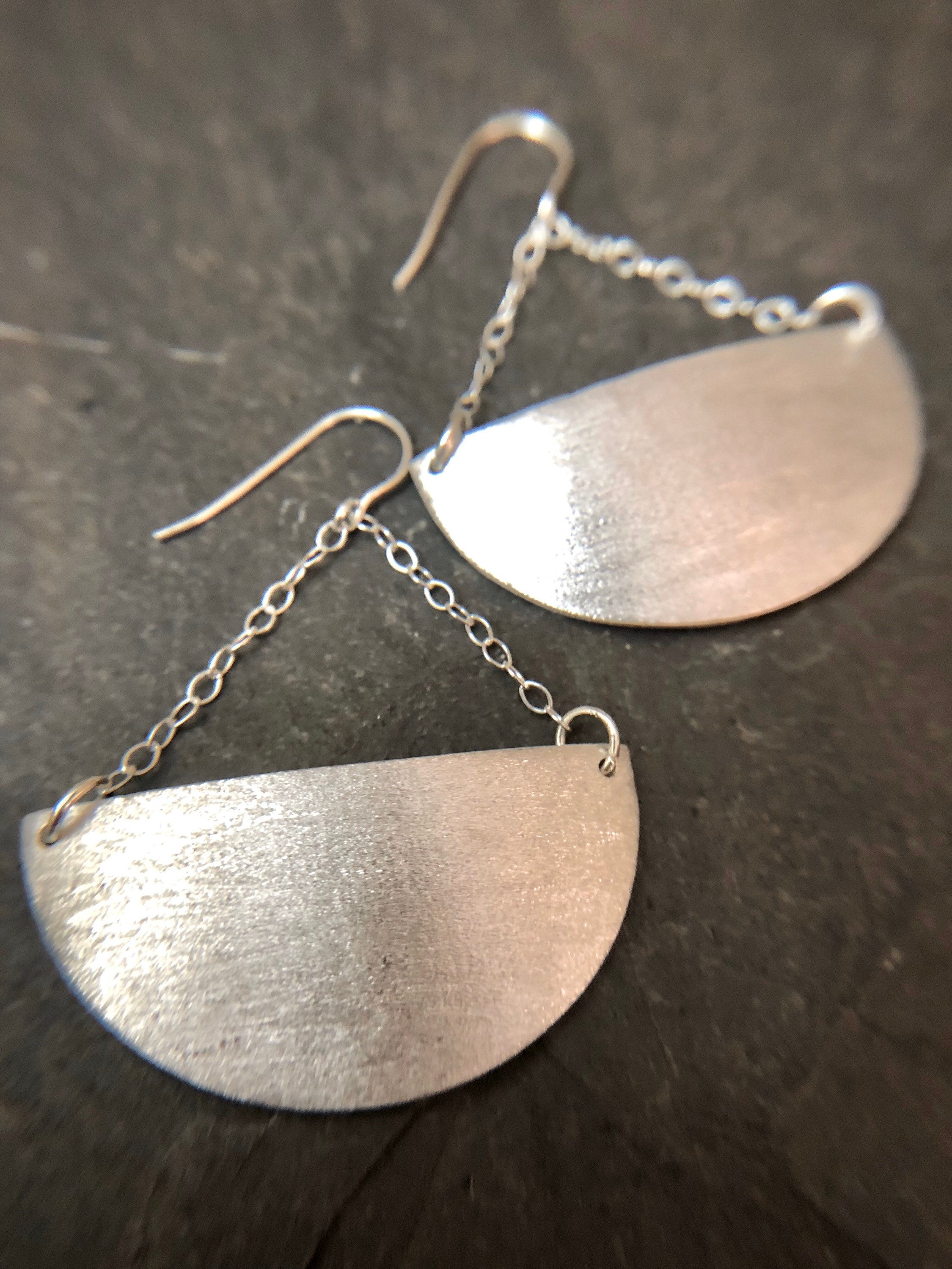 Silver Moon Collection Pendiente Media Luna, Pendientes Redondos ...