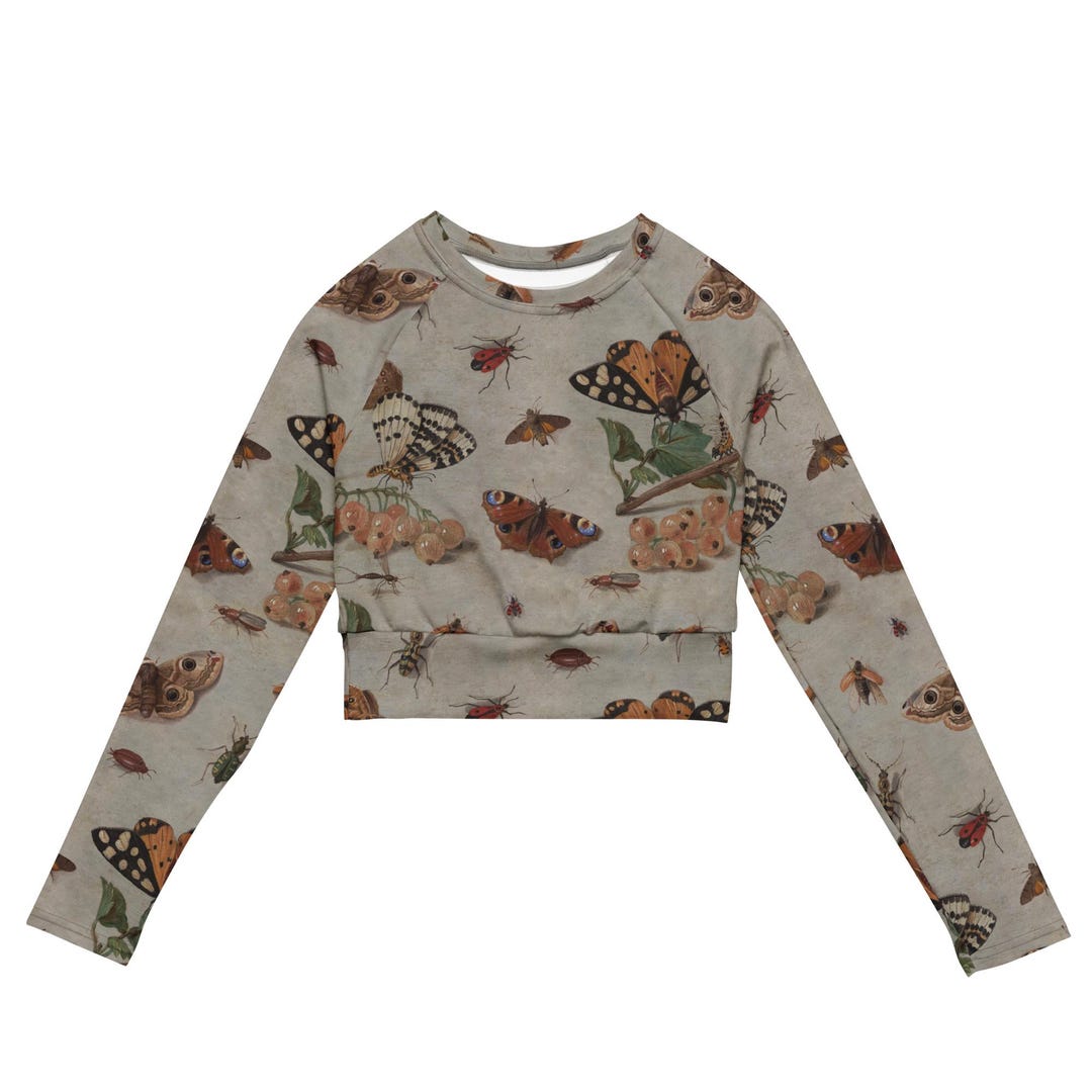 The Moth-ly Crew Cropped Rash Guard Top | Recycled Botanical Swim ...