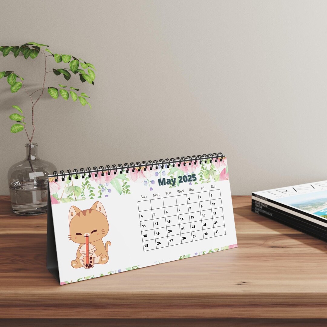 2025 Cat Desk Calendar, Small Desk Calendar, Cat Lover Gift, Animal ...