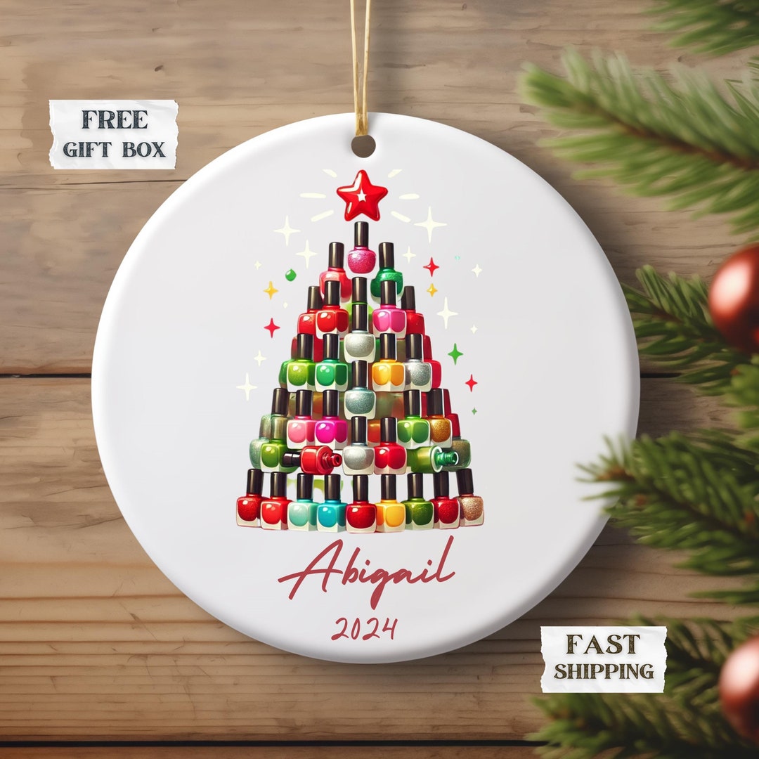 Personalized Nail Artist Acrylic Ornament, Nail Tech Christmas Gift ...