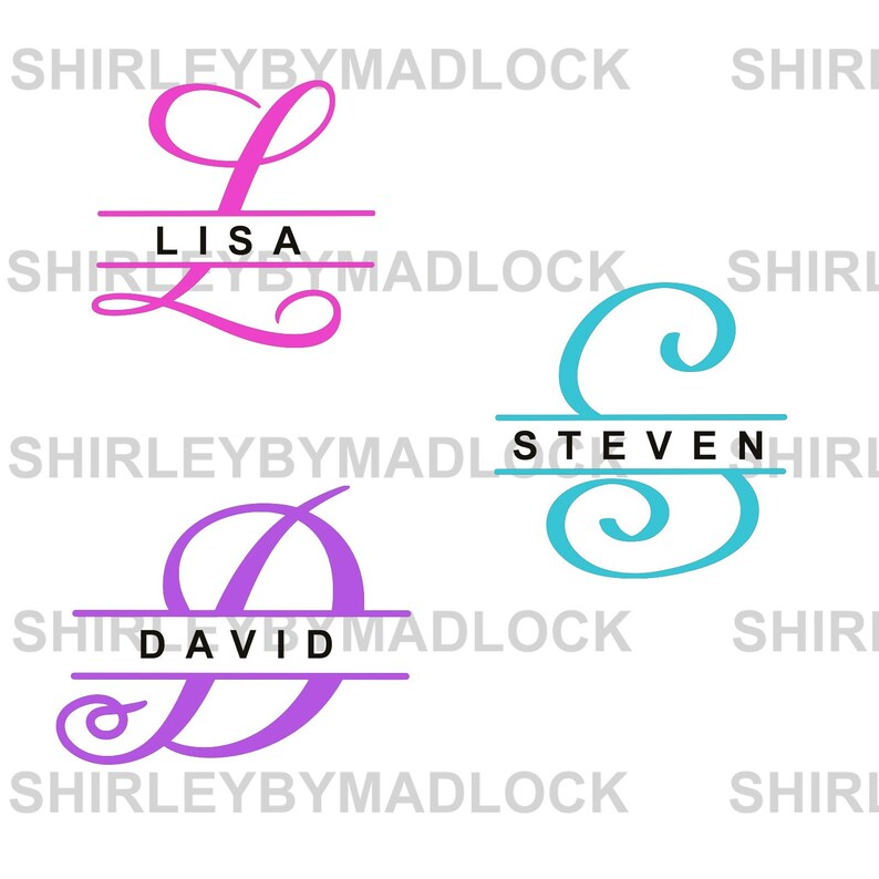 Split Monogram Alphabet SVG Bundle | 26 Letters A-Z | Png, DXF, SVG Cut ...