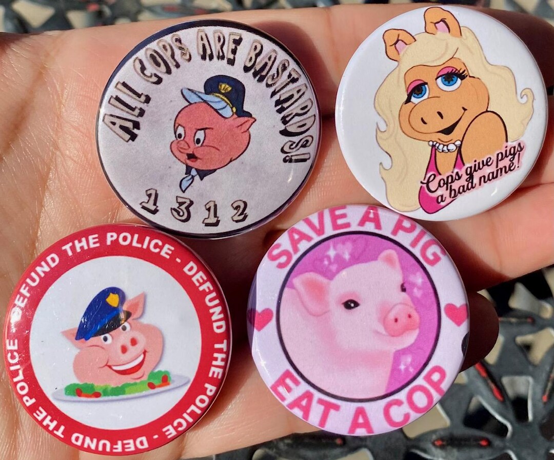 Set of 4 ACAB F the Police 1.5" Pinback Buttons - Liberal Leftist ...
