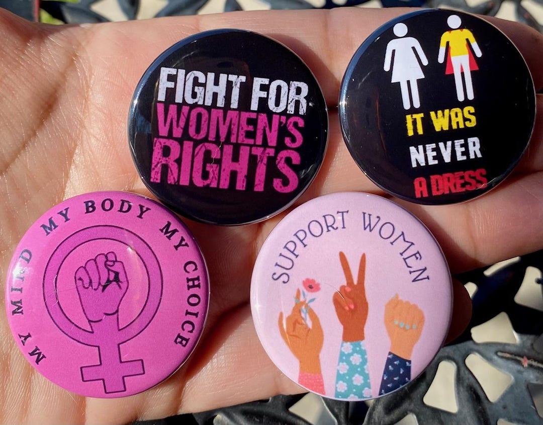 Set of 4 Women's Rights 1.5" Pinback Buttons | Feminist Activism | Pro ...