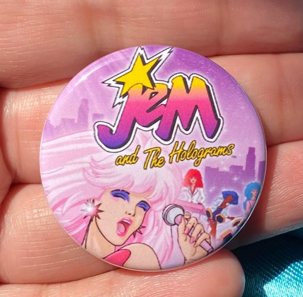 Set of 4 Jem & the Holograms Inspired 1.5" Pinback Buttons - 1.5" Cute ...