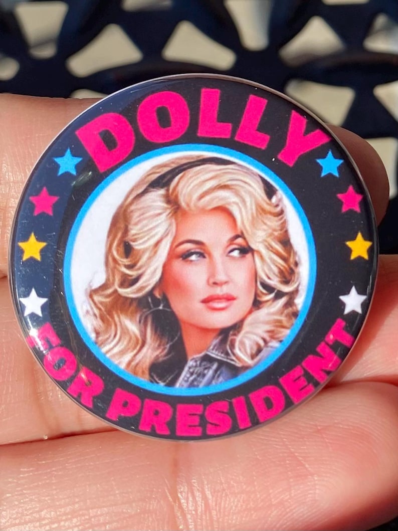 Set of 4 Dolly for President 1.5" Pinback Buttons | Dolly Fan Pins ...
