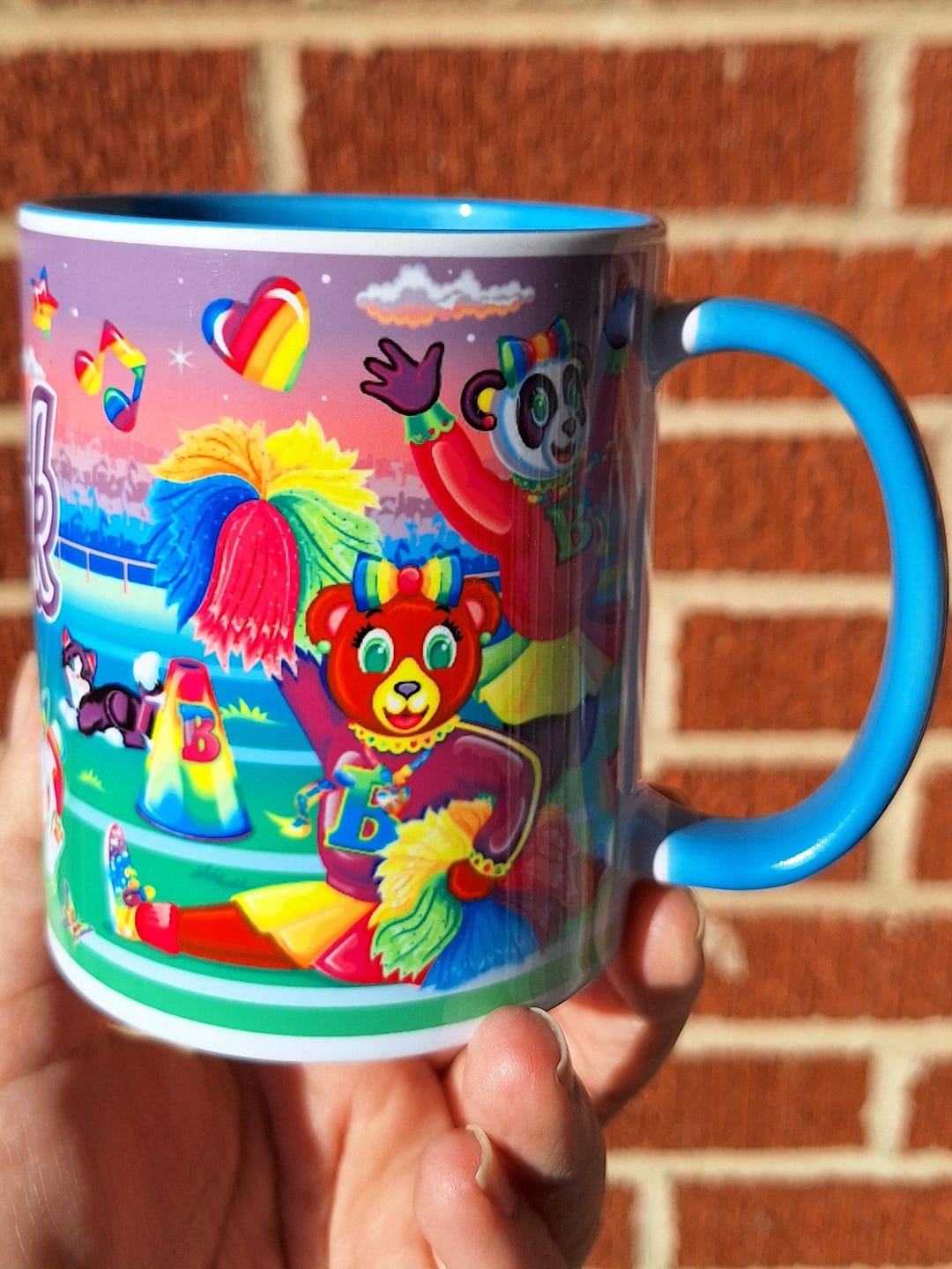 Colorful 90s Nostalgia Bear Mug Cute Girly Coffee Cup for Millennial ...