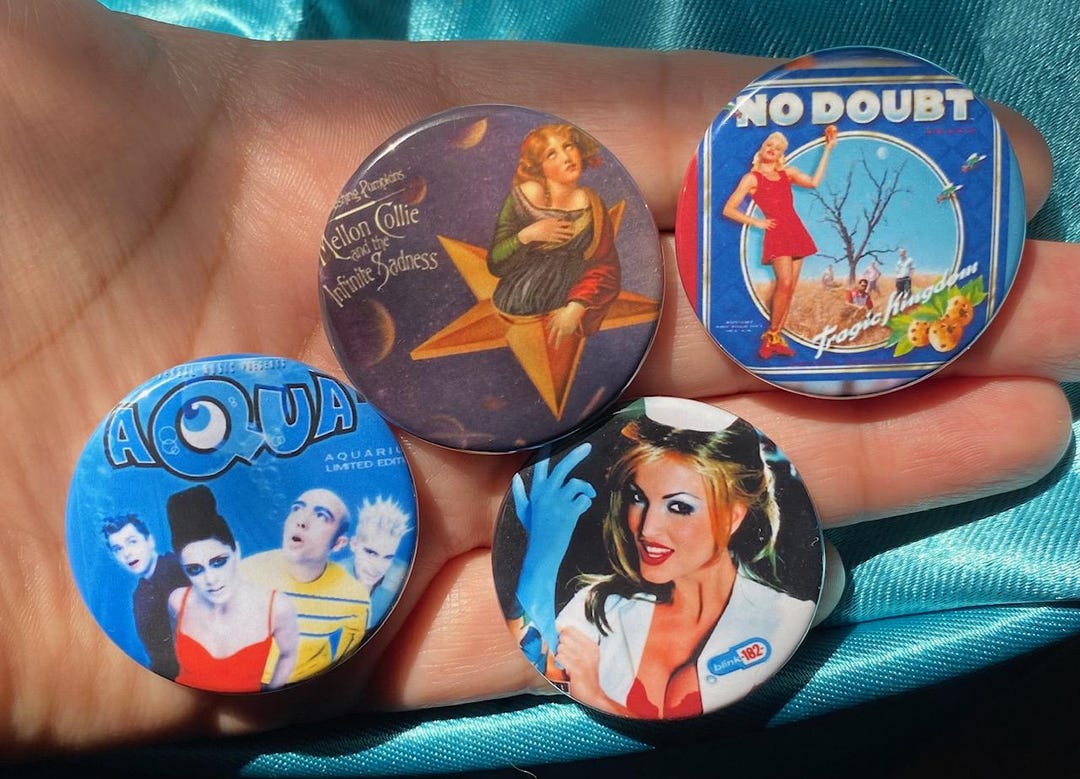 Set of 4 90s Musicians Album Covers 1.5" Pinback Buttons - Retro Music ...