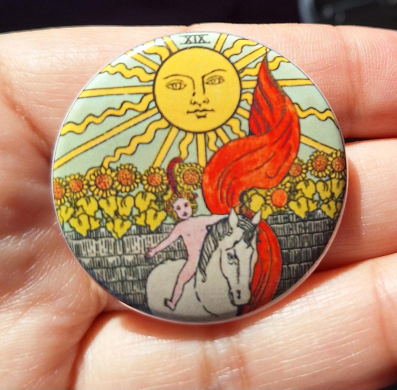 Set of 4 Major Arcana Tarot Deck 1.5" Pinback Buttons Cute Magic ...