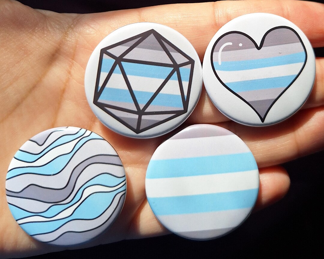 Set of 4 Demiboy Pride Flag 1.5" Pinback Buttons Subtle Man Love LGBTQ+ ...