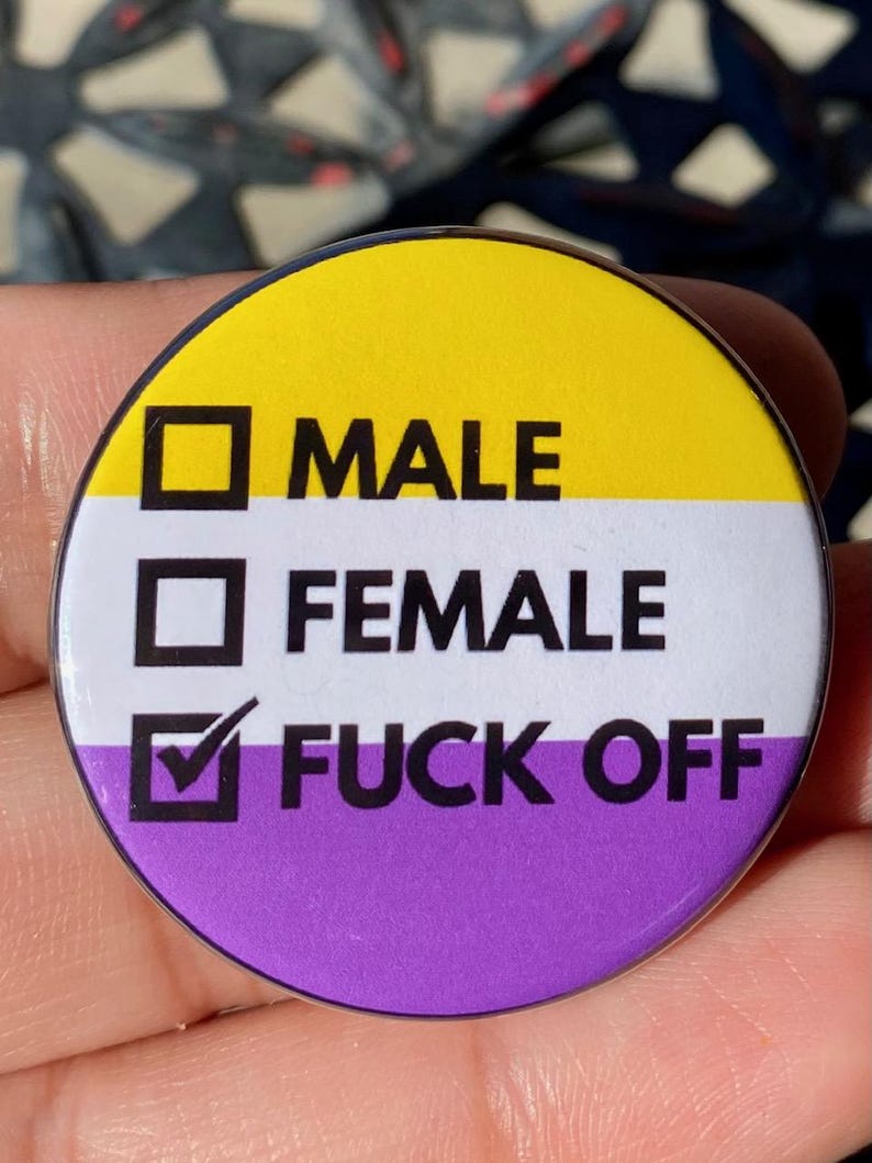 Set of 4 Bold Non Binary 1.5" Pinback Buttons | Nonbinary Pride Pins ...