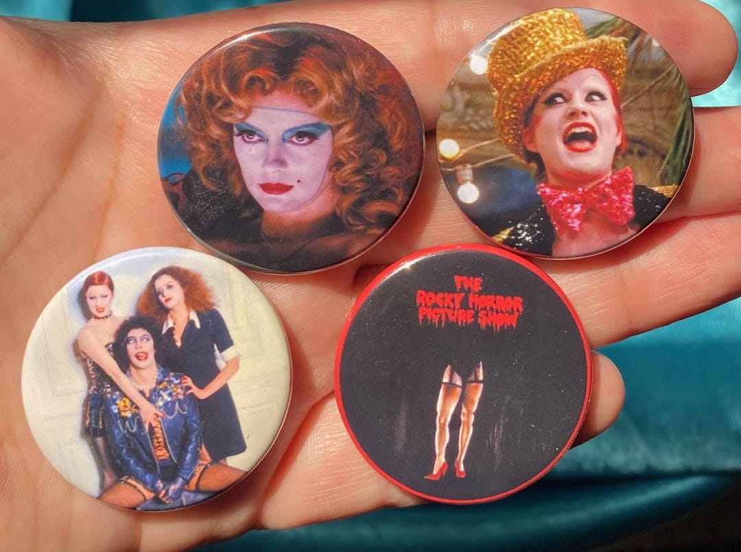 Set of 4 Rocky Horror 1.5" Pinback Buttons - Retro Movie Gift - Gen-x ...