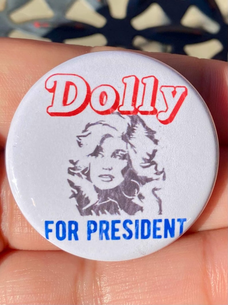 Set of 4 Dolly for President 1.5" Pinback Buttons | Dolly Fan Pins ...
