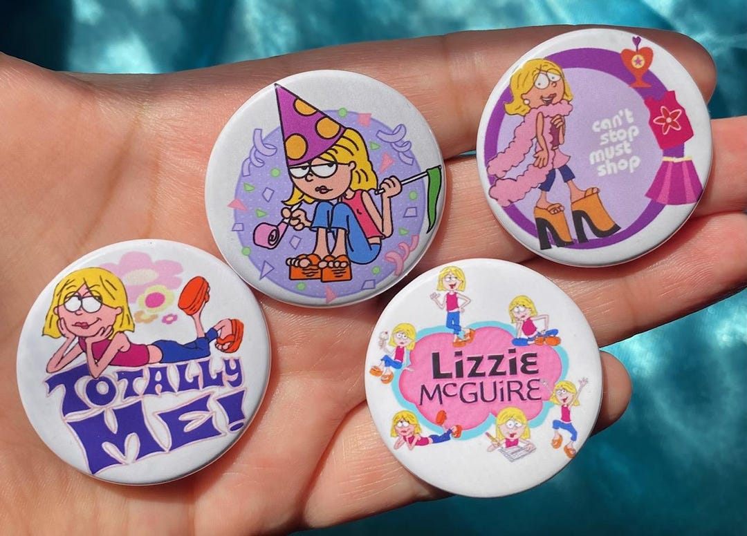 Set of 4 90s Lizzie Mcguire 1.5" Pinback Buttons - Retro Nostalgia TV ...