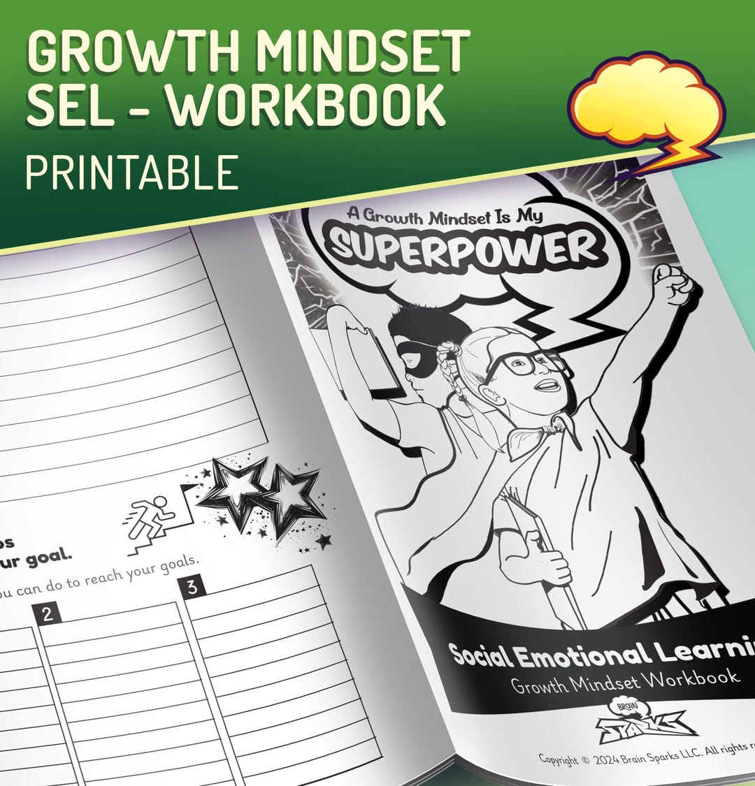 SEL - Social Emotional Workbook: Growth Mindset Vs. Fixed Mindset - Etsy