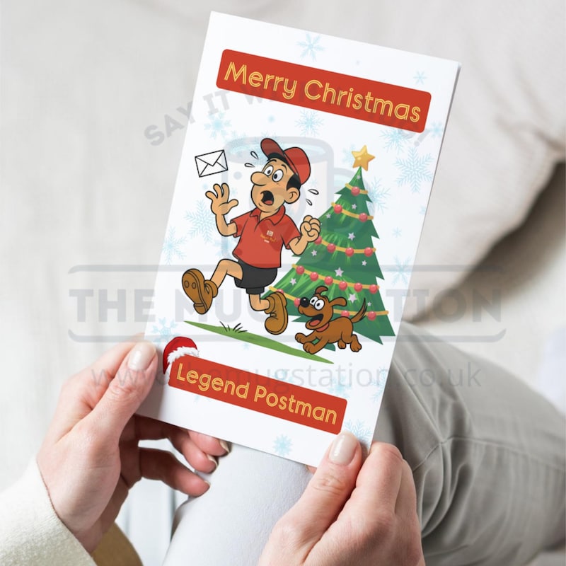Post Man Xmas Card - Etsy UK