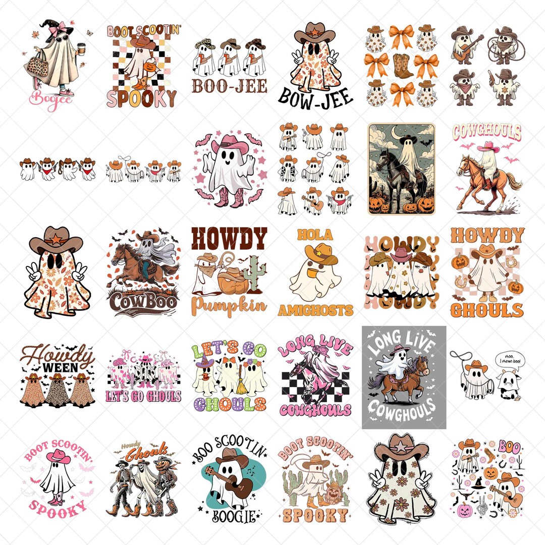 Cowboy Ghost Png, Western Halloween Png, Cute Spooky Bow Shirts, Funny ...