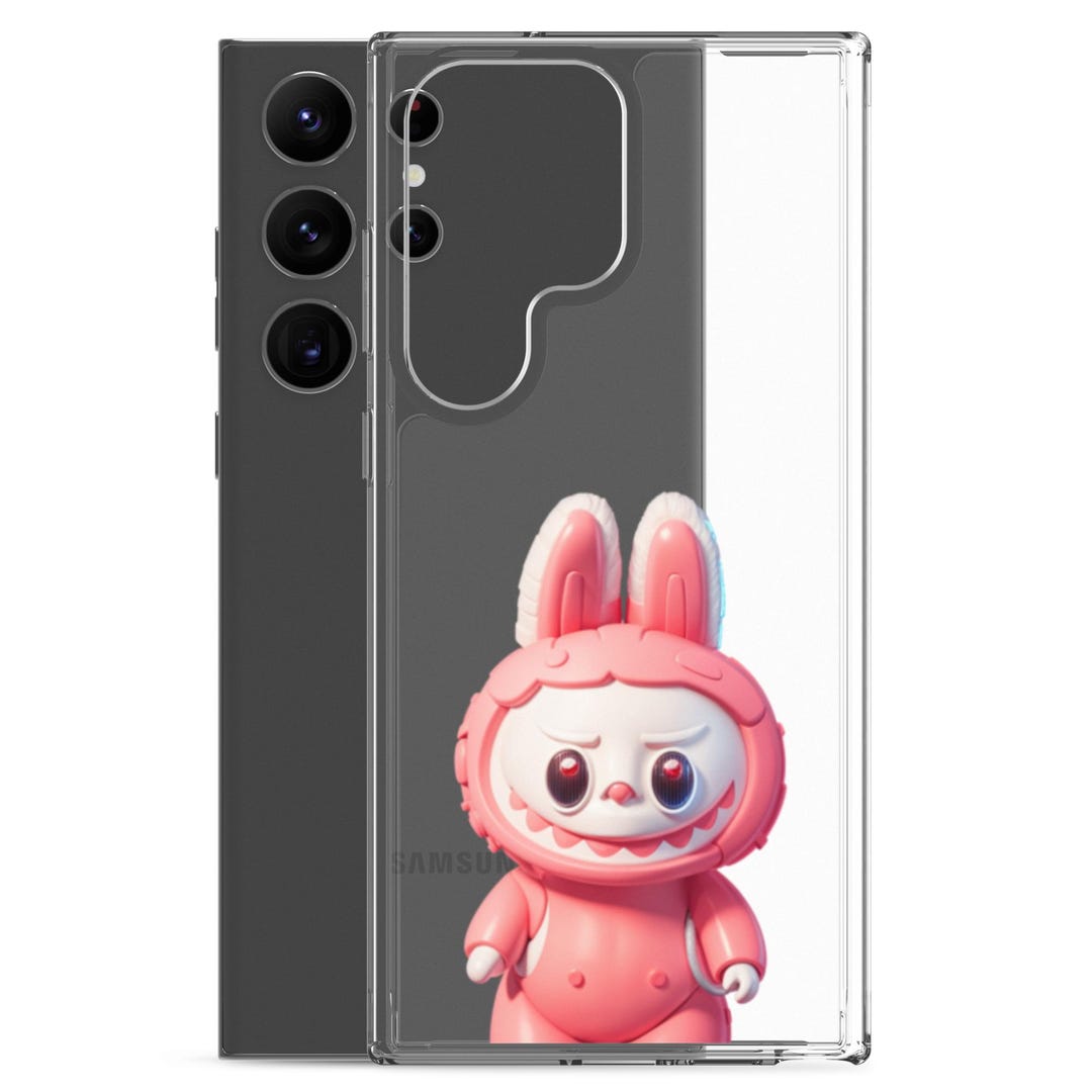 Labubu Cyberpunk Neon Pink Clear Samsung Jelly Sleek Case Cover - Etsy
