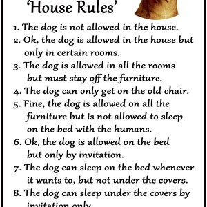 Hungarian Vizsla Dog Gift - Funny House Rules - Large Novelty Flexible ...