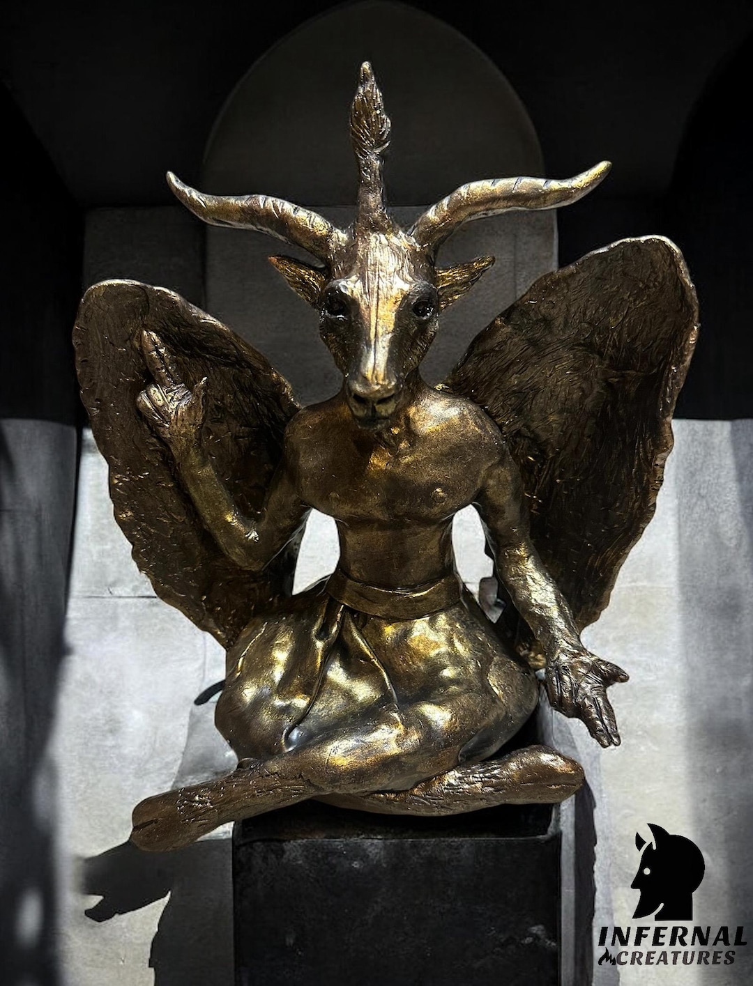Baphomet Statue Polymer Sculpture Custom Order Devil Sculpture Unique Satanic - Etsy
