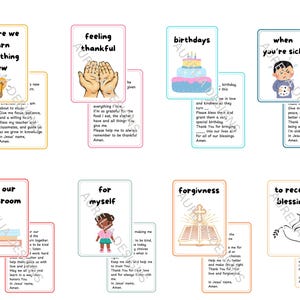 Children's Prayer Cards - Editable - Etsy