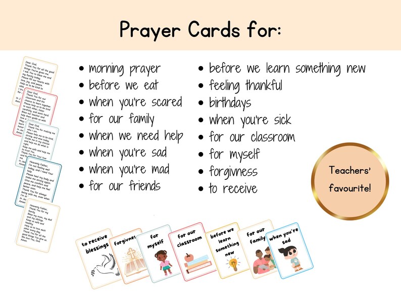 Children's Prayer Cards - Etsy