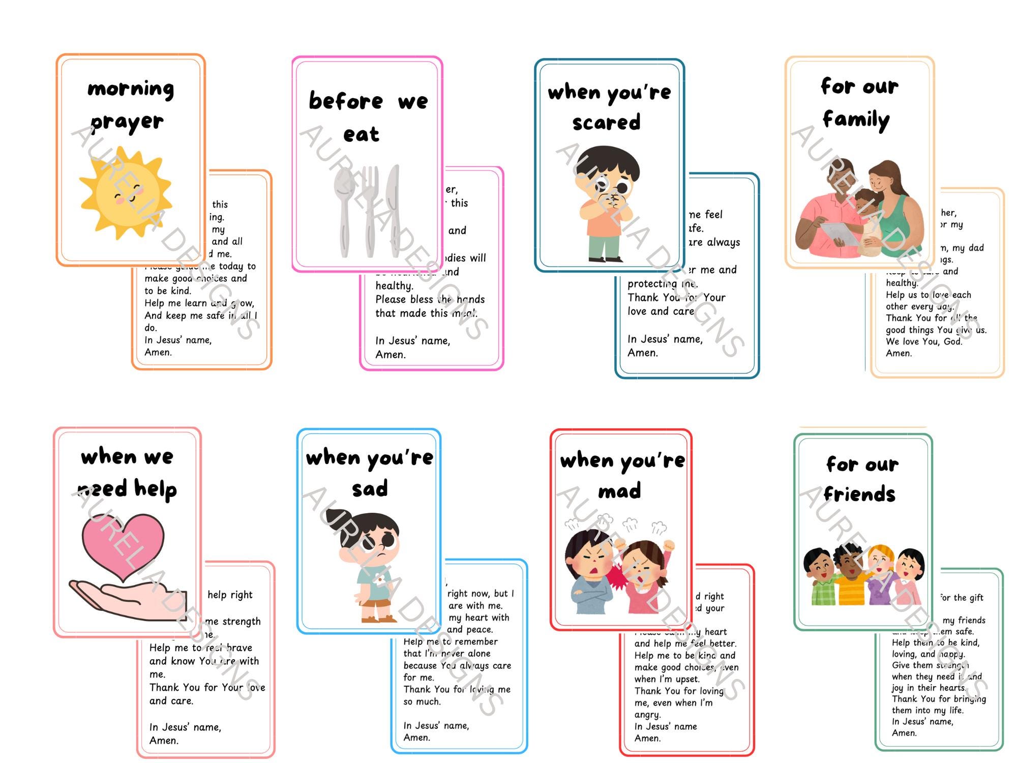 Children's Prayer Cards - Etsy