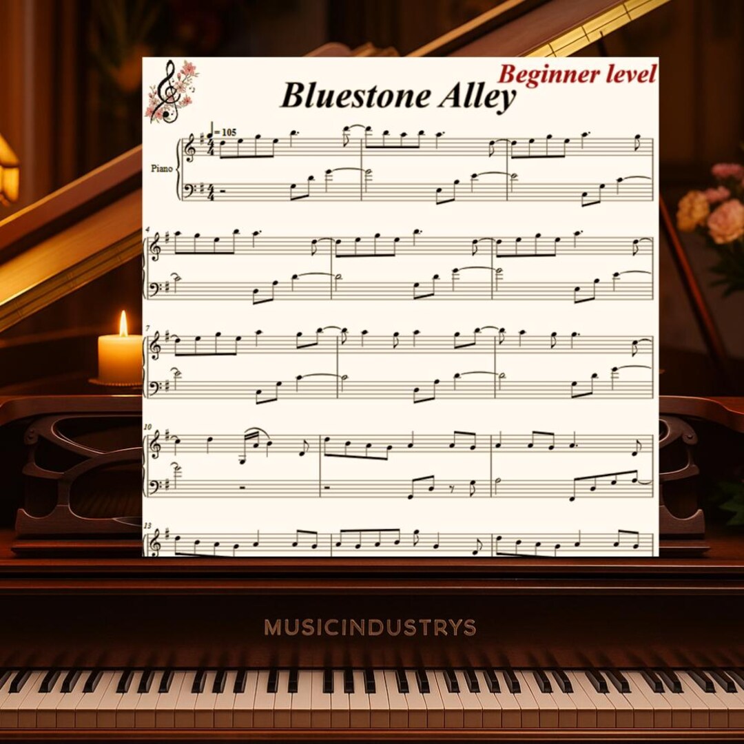 Bluestone Alley Piano Sheets 3 Pages, Easy Piano Sheet Arrangement ...