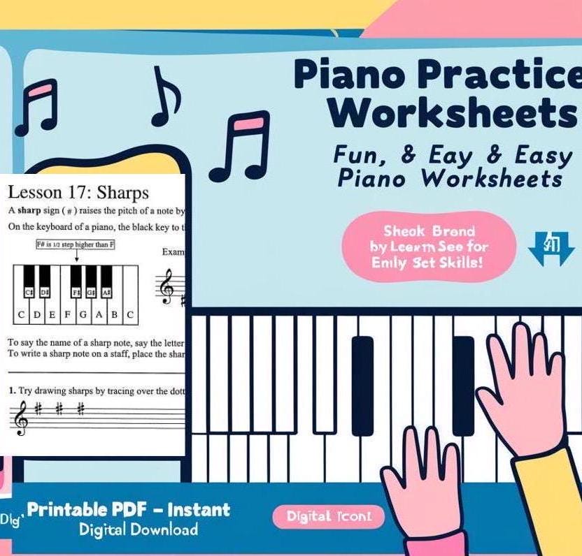 Piano Practice Worksheets | 74 Pages | Digital Download | Piano ...