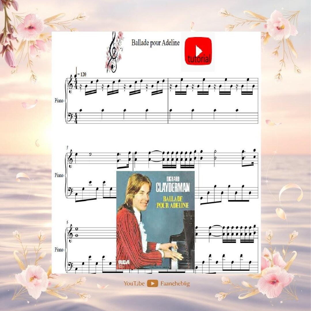 Ballade Pour Adeline by Richard Clayderman Piano Sheet Music 3 Pages ...