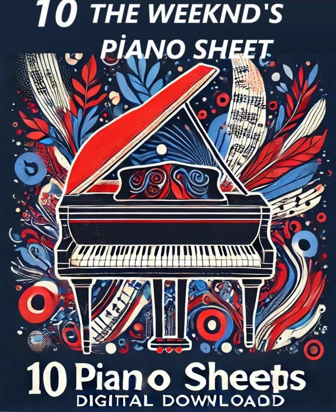 10 the Weeknd Piano Sheets 50 Pages Digital Download, Printable Music ...
