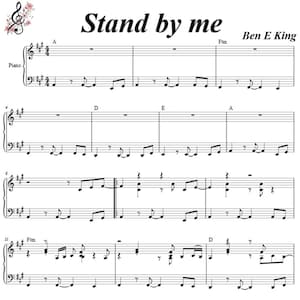 Stand by Me Piano Sheet Music, 3 Pages, Easy Piano Arrangement ...