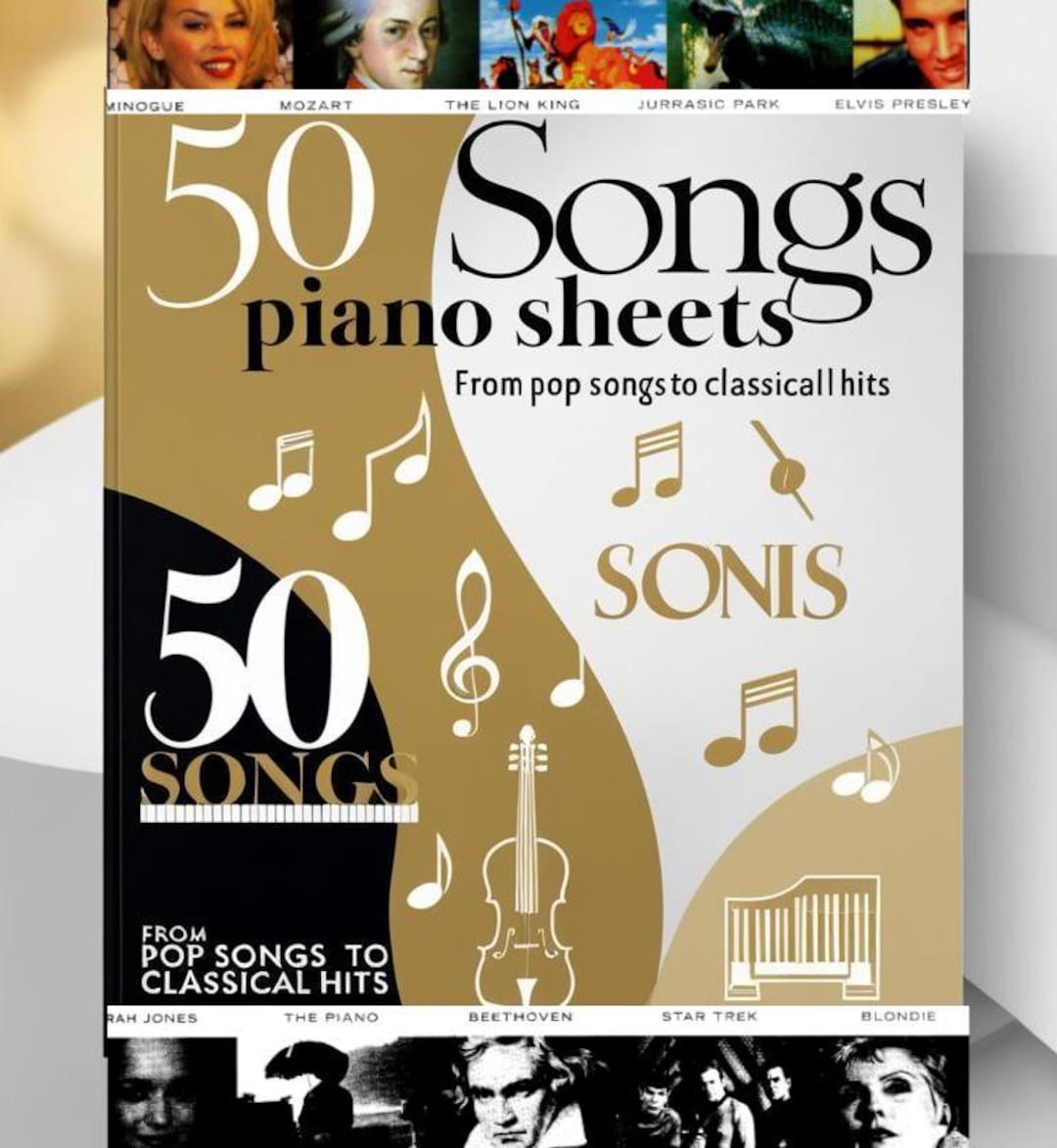 Best 50 Songs Sheet Musics 100 Pages Digital Download, Printable Music ...
