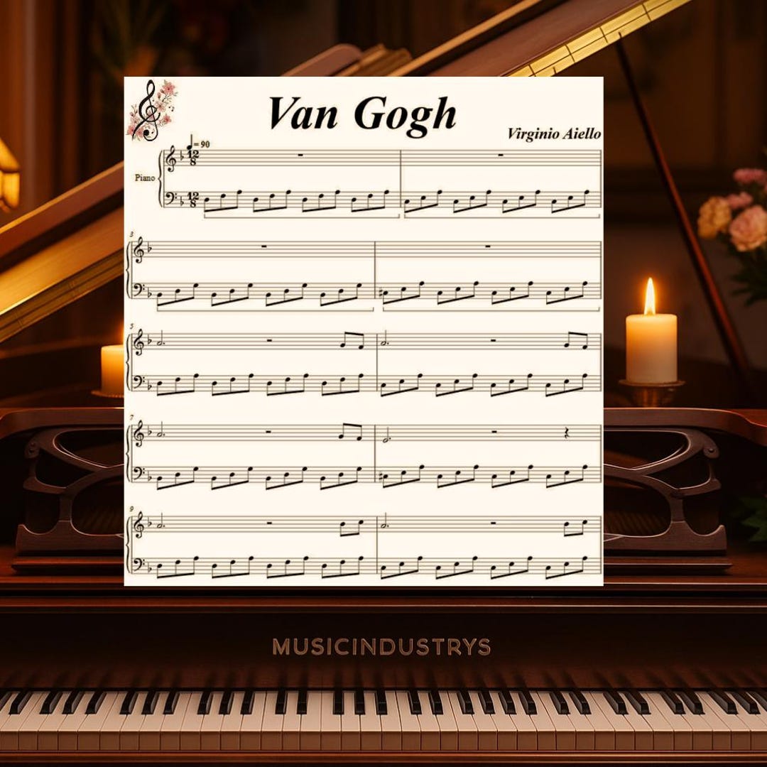 Van Gogh Piano Sheet Music: Easy Piano Arrangement (printable PDF, 4 ...