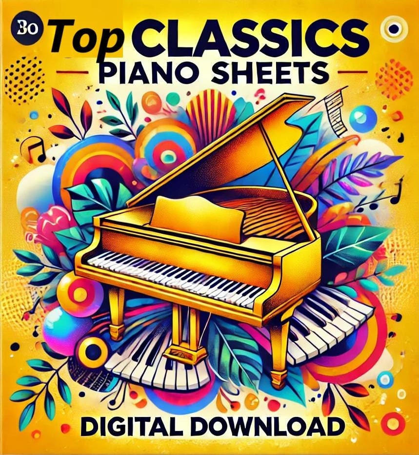 Top Classics Piano Sheet Music - Digital Download 65 Pages, Printable ...
