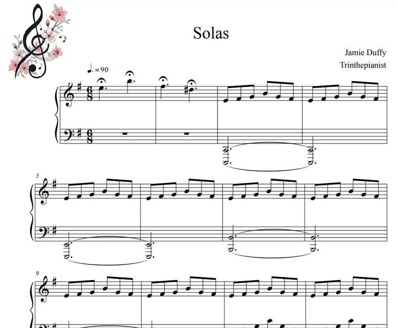 Solas - Piano Sheet Music(2 Pages, Printable Music, Classic Music Gift ...