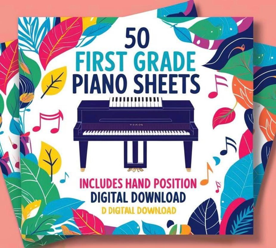50 First Grade Piano Sheets 82 Pages Digital Download, Printable Music ...
