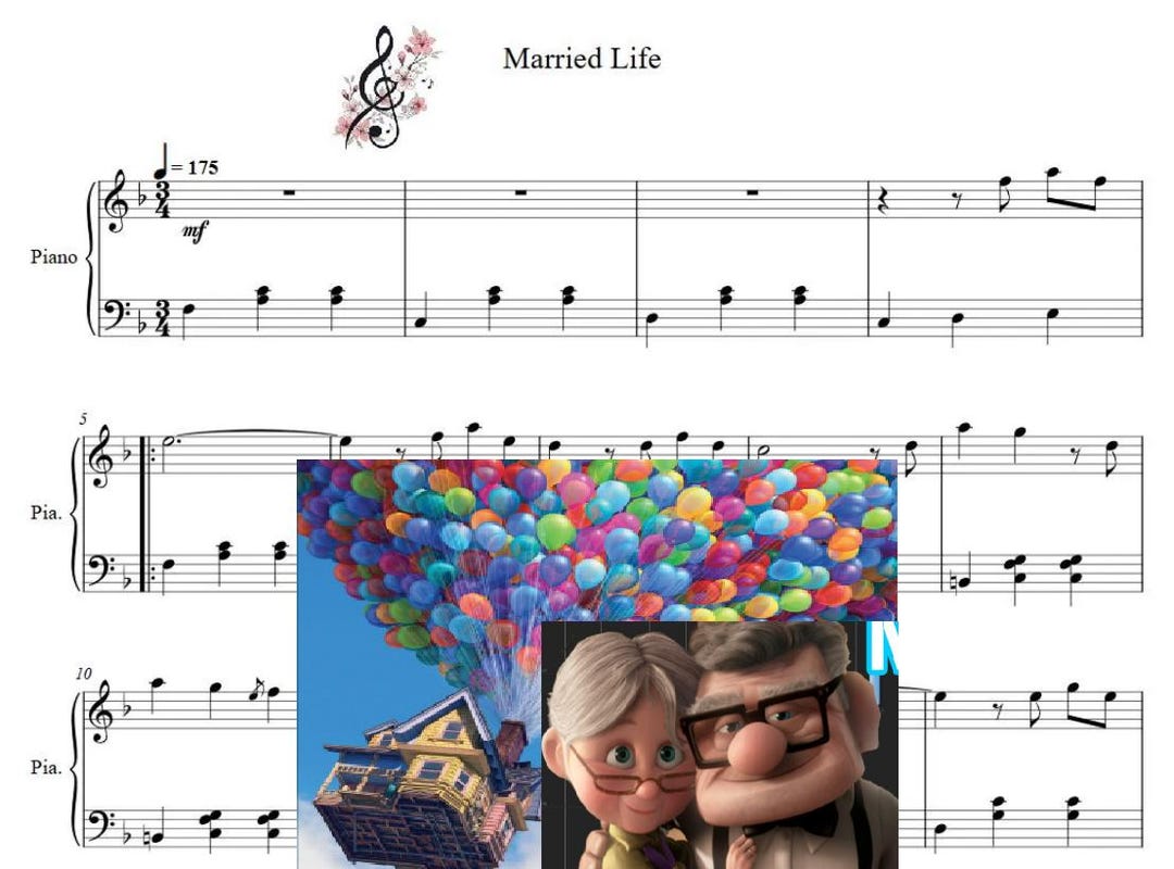 Married Life Piano Sheet Music: up Movie Theme (digital Download) - Etsy